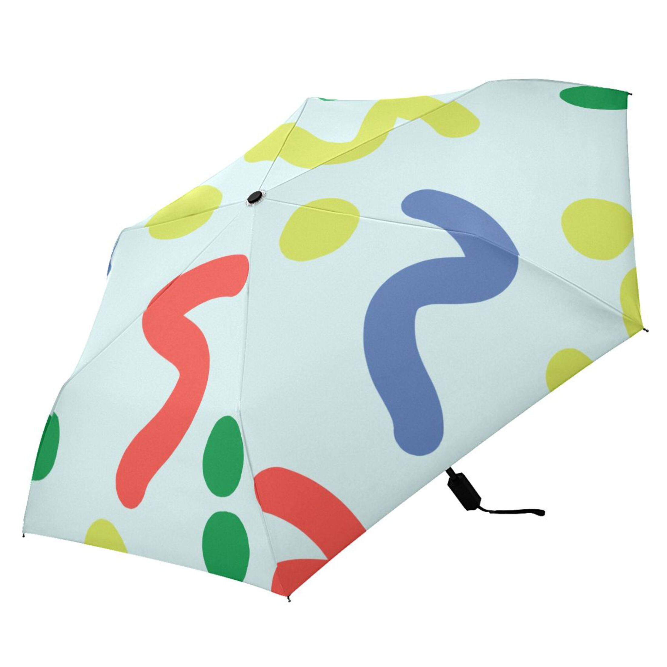 Blue and Yellow Green Compact Folding Umbrella for Rain Windproof ...