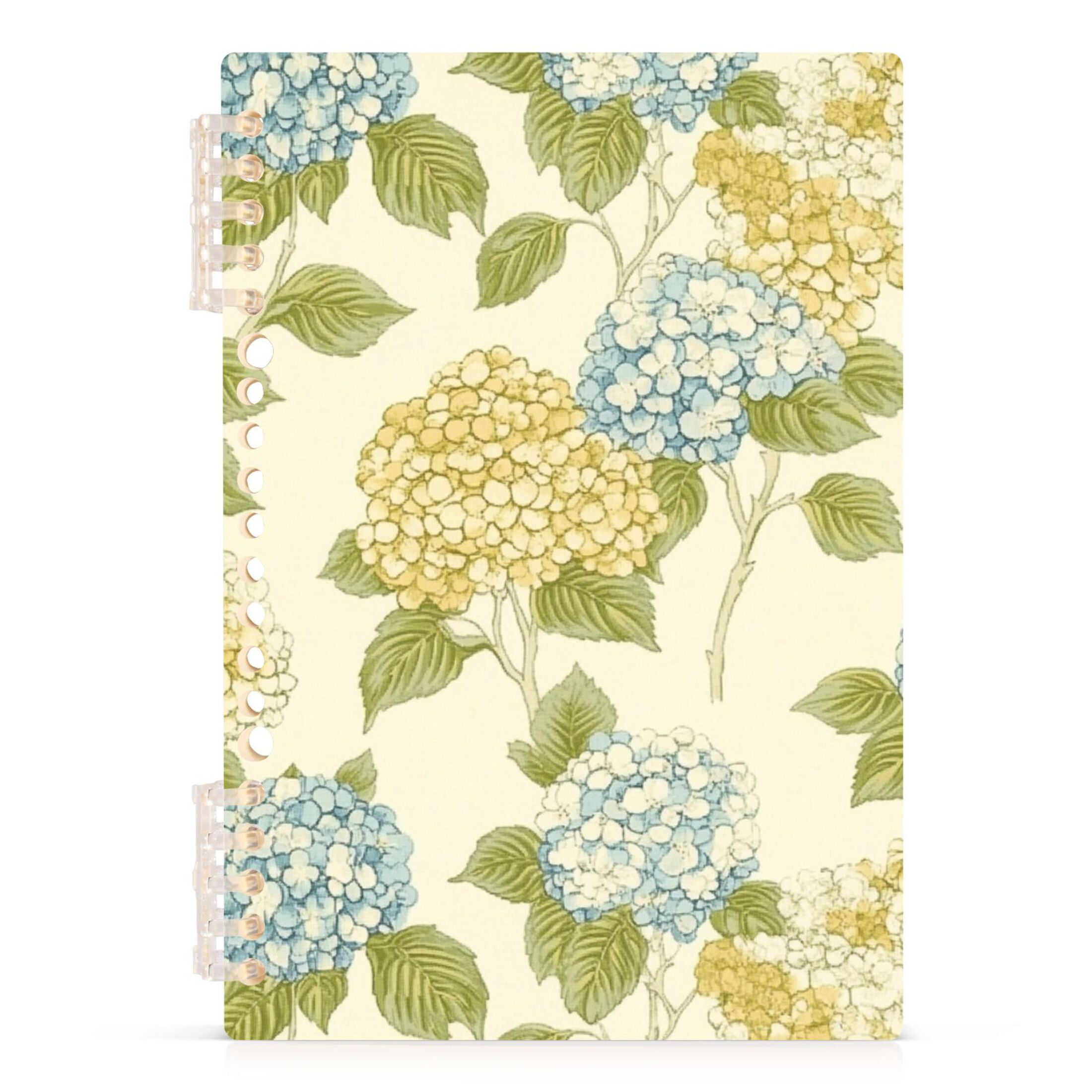 Blue and Yellow Hydrangeas Lined Spiral Journal Notebook 60 Pages A5 ...