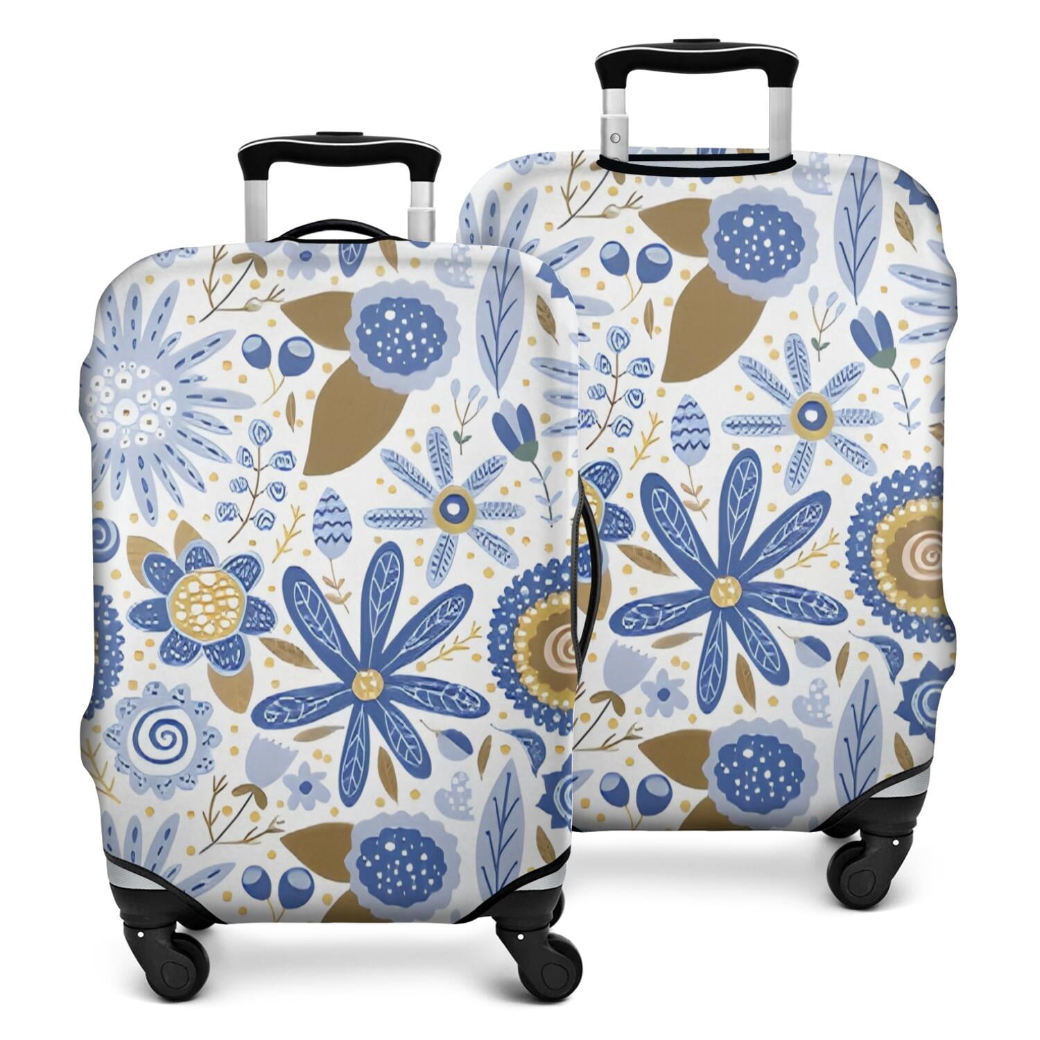 Blue and Yellow Pioneer Flower Luggage Cover Fashion Suitcase Cover ...