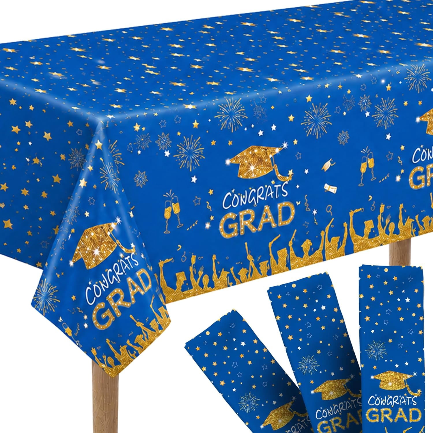 Blue and Yellow Tablecloth - 108x54 Inch Pack of 3 | Graduation ...