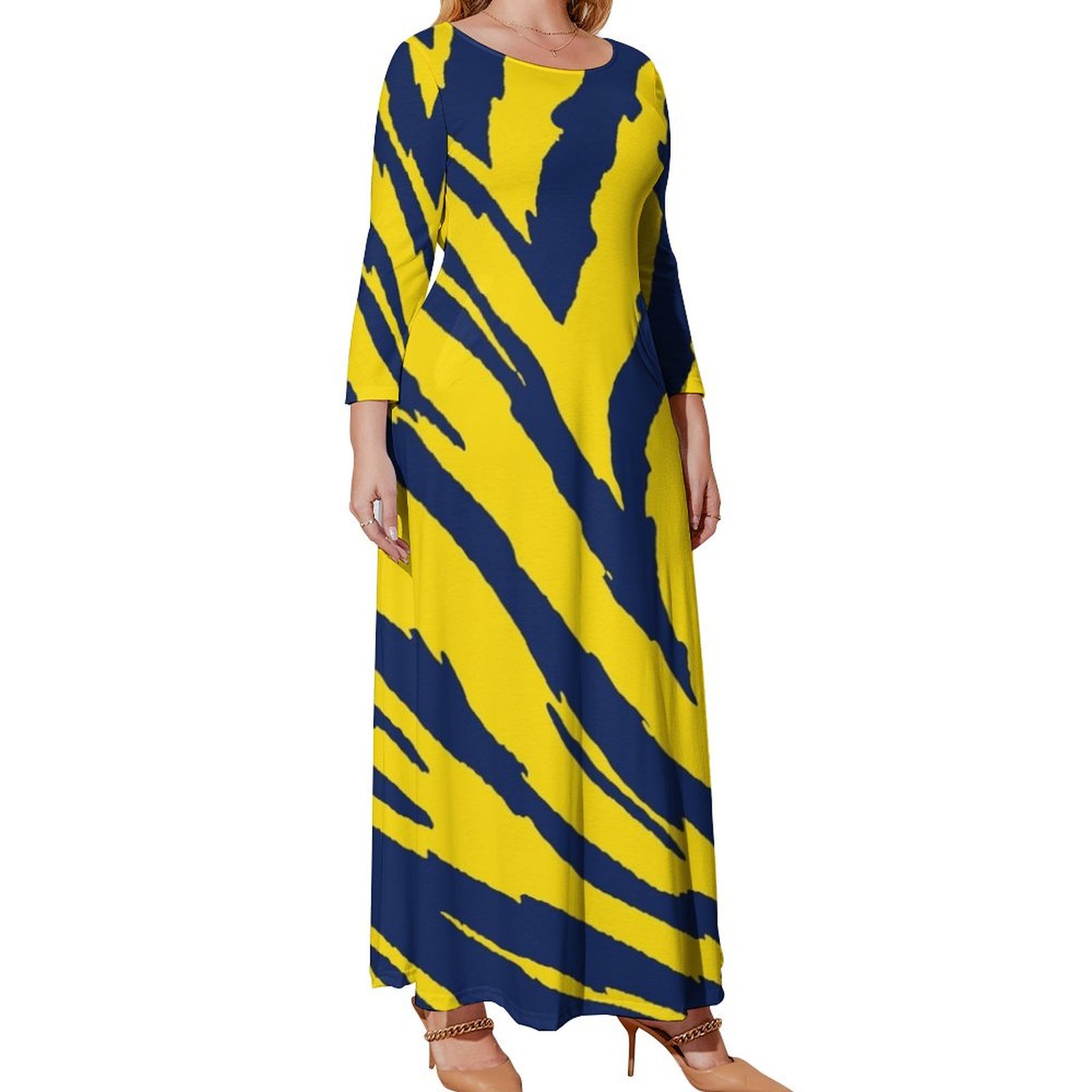 Blue and Yellow Tailgate Swag - Claw Marks Long Sleeved Dress summer ...