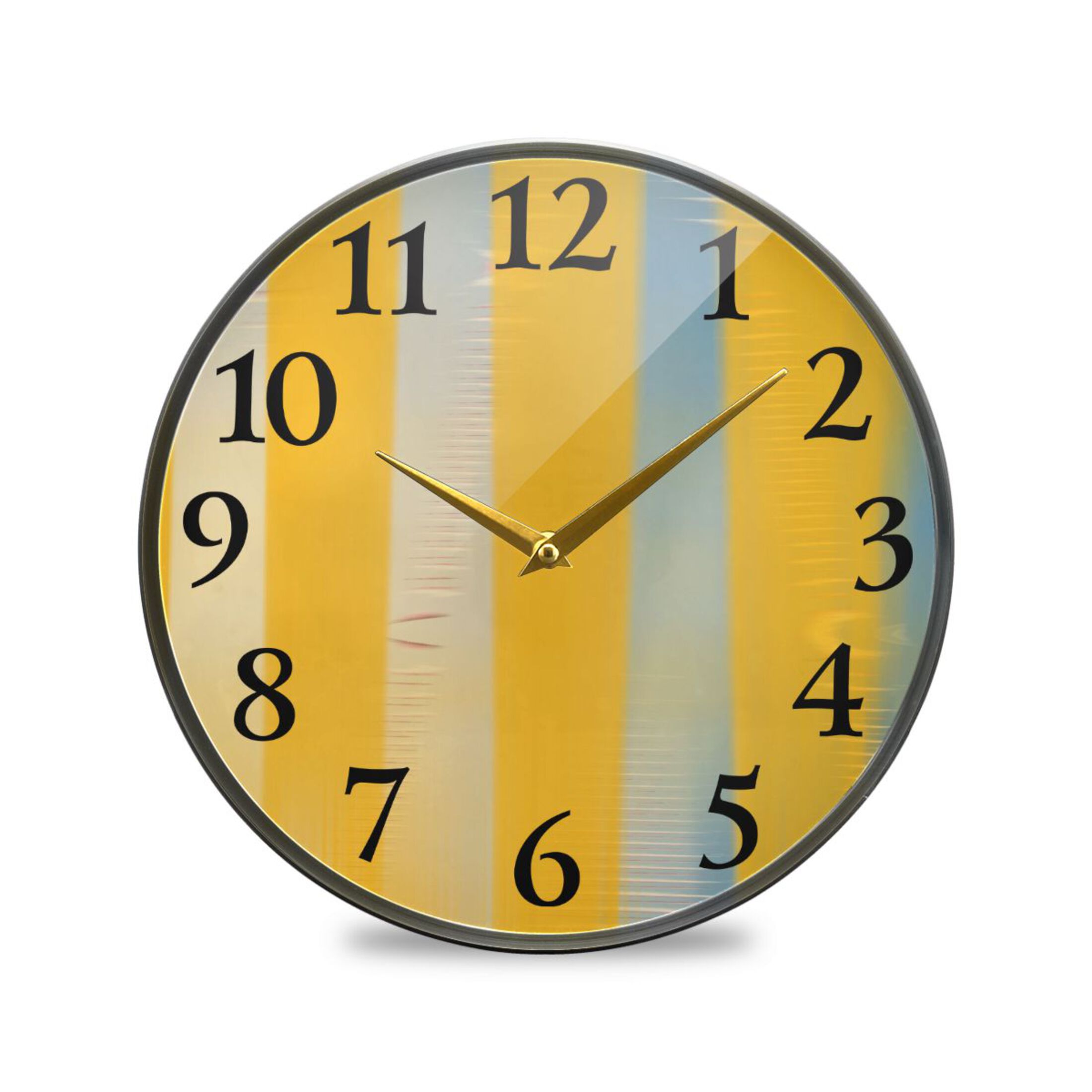 Blue and Yellow Tie Dye Wall Clocks Battery Operated 9.5 Inch Round ...