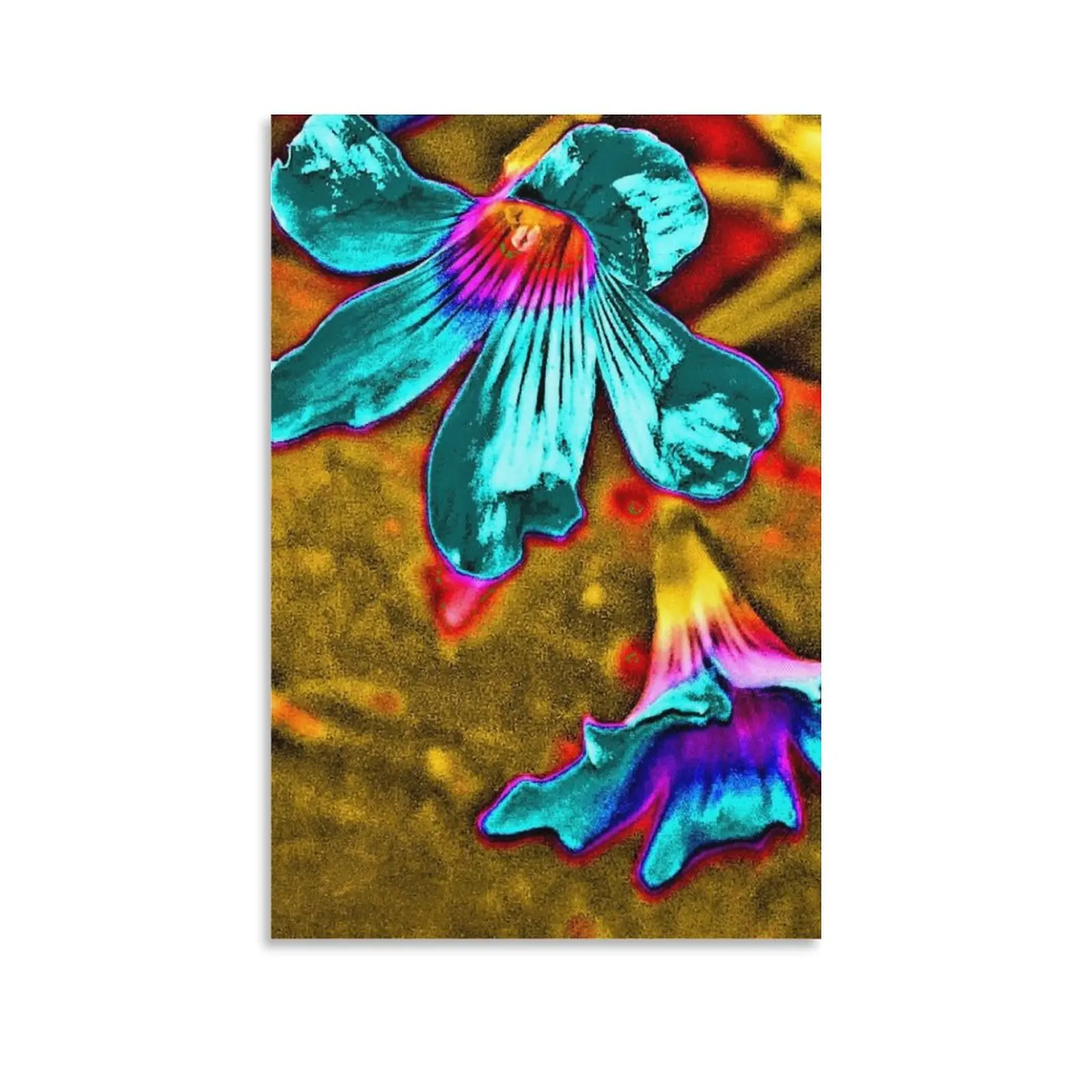 Blue and gold flower vine . FlowerShop 528 Canvas Painting room ...