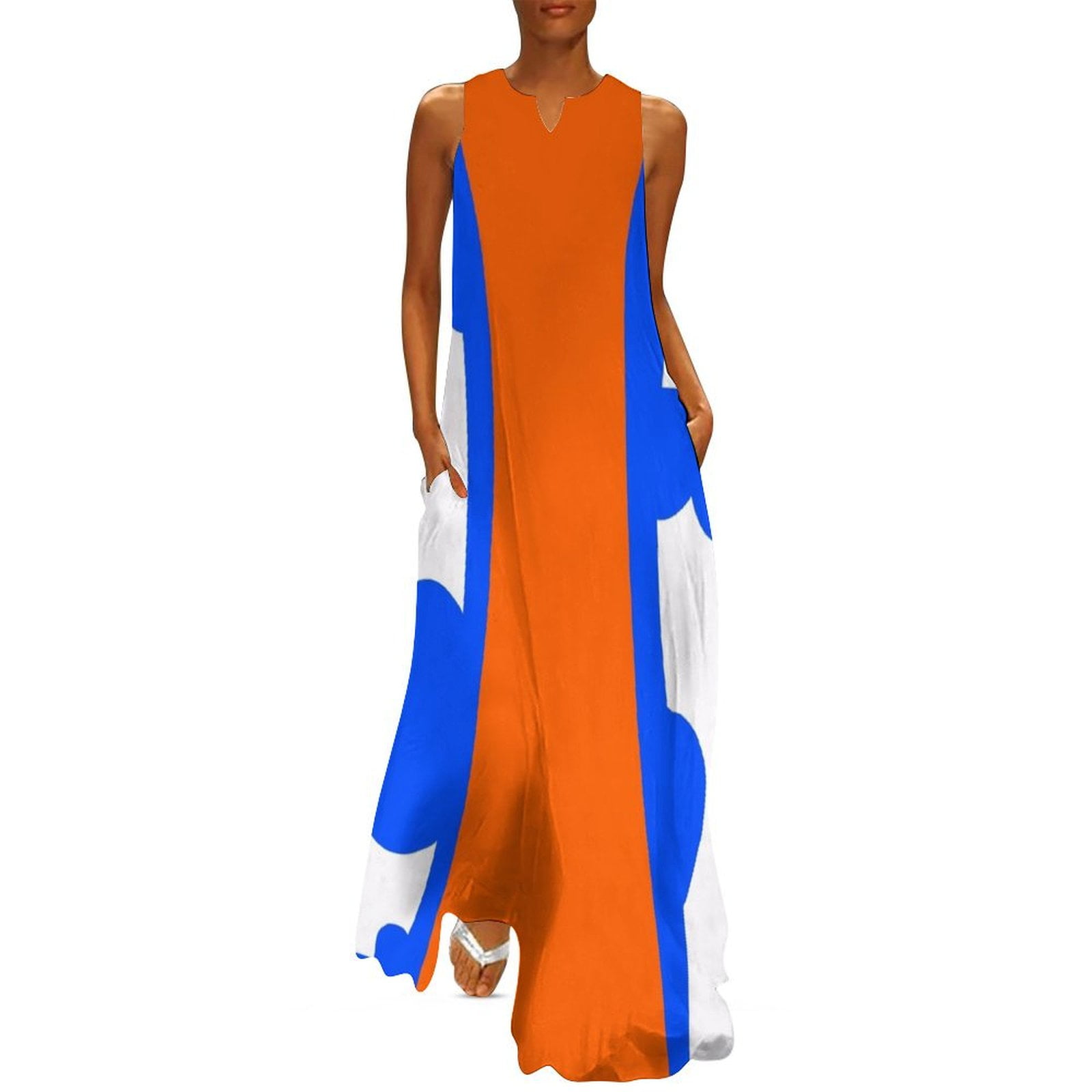 Blue and orange Long Dress dresses summer dresses for women 2024 Woman ...