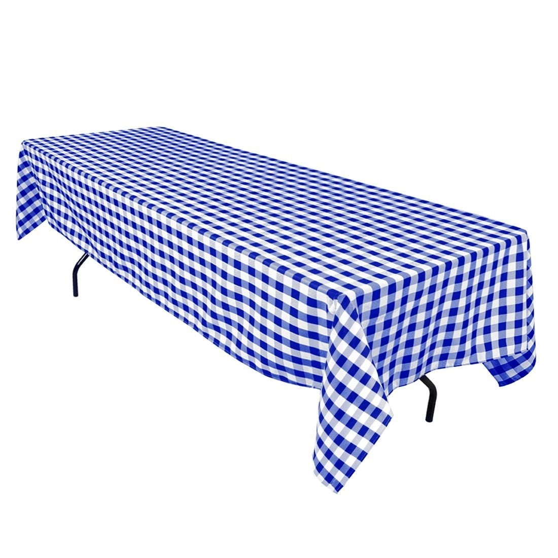 Blue and White Checkered Polyester Tablecloth - Walmart.com