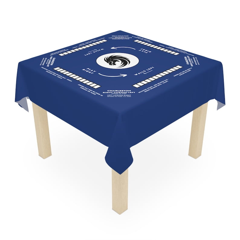 Blue and white Mahjong table cloth, Size 55 x 55, Mah jongg with Rules ...