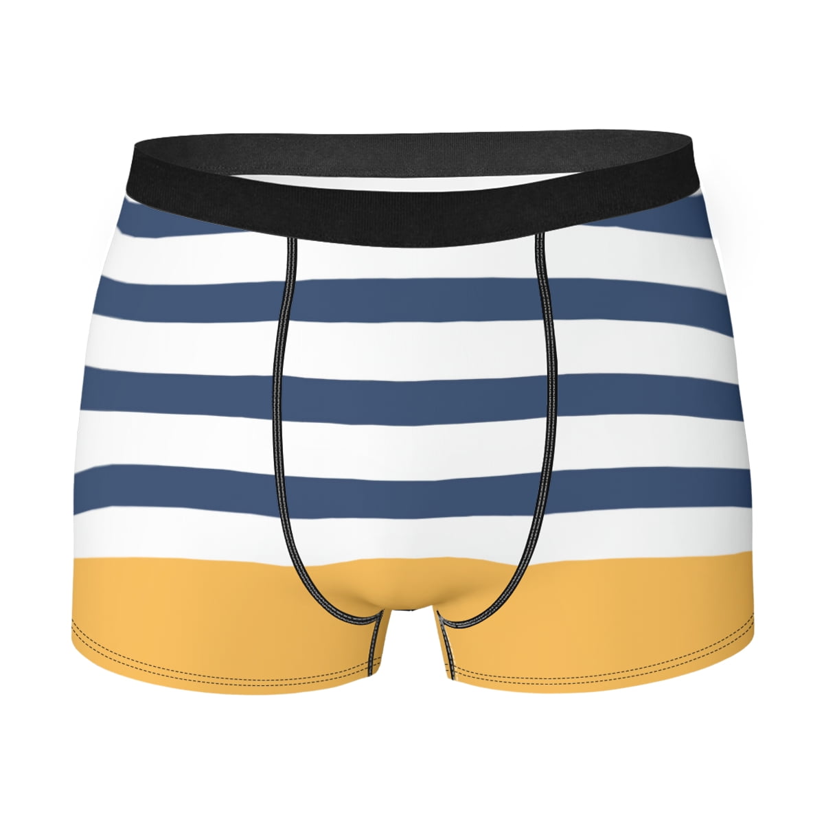 Blue and white stripes with yellow Boxer Shorts For Man 3D Print Male ...
