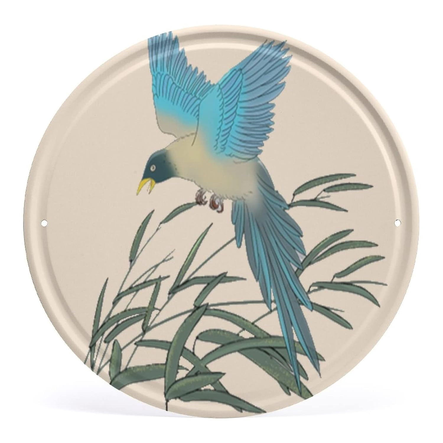 Blue bird Round Vintage Metal Tin Signs Animal Yard Garden decorations ...