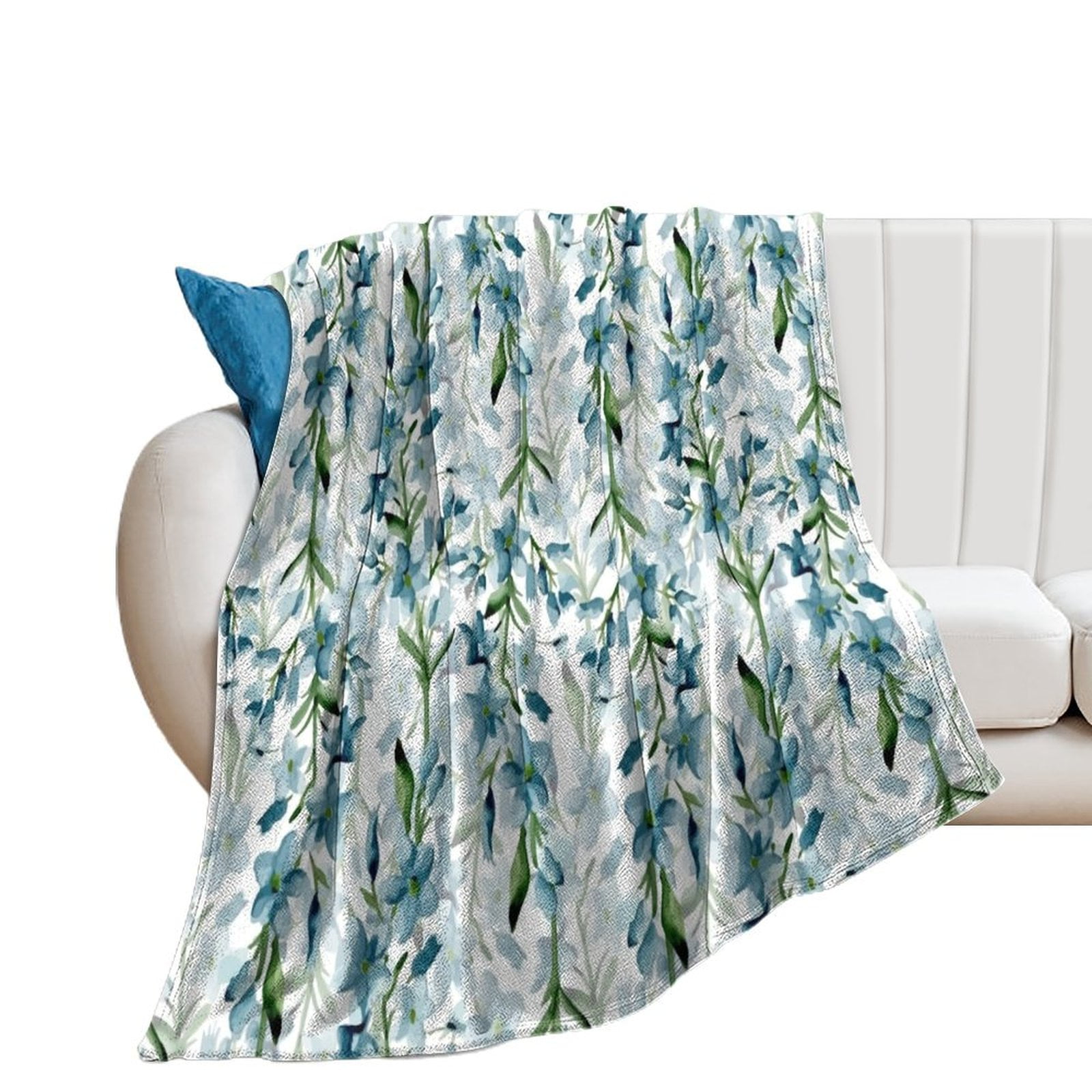 Blue branches Throw Blanket Decorative Sofas Decorative Throw Thins ...