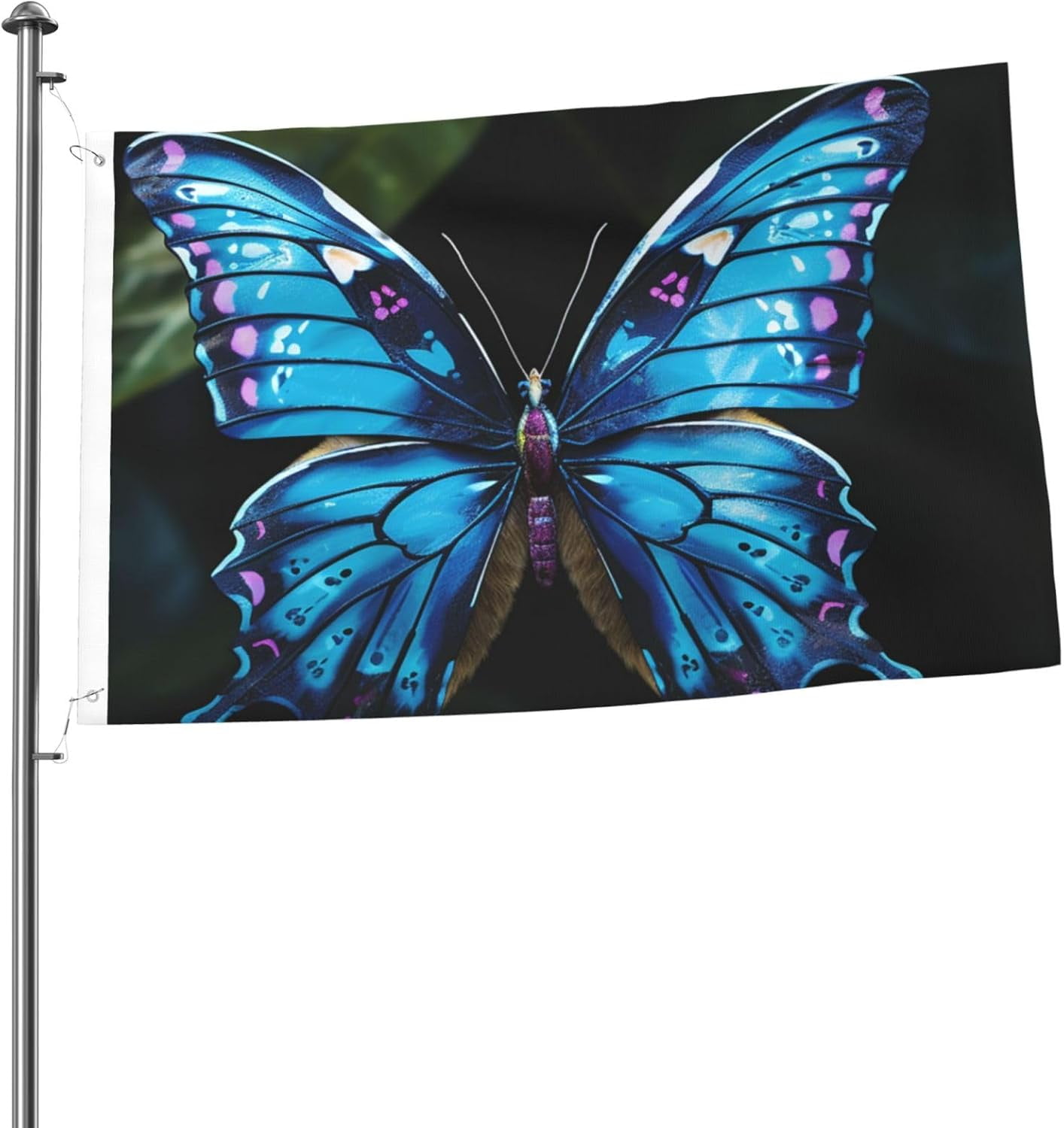 Blue butterfly Garden Flags Holiday Banner with Brass Grommets Large ...
