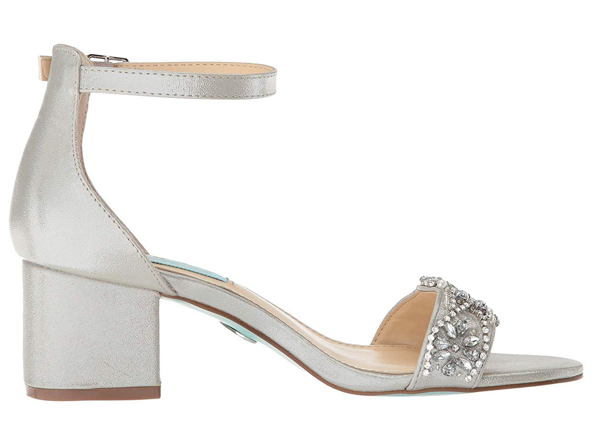 Betsey Johnson womens Sb-mel Heeled Sandal, Silver, 6 Wide US - Walmart.com