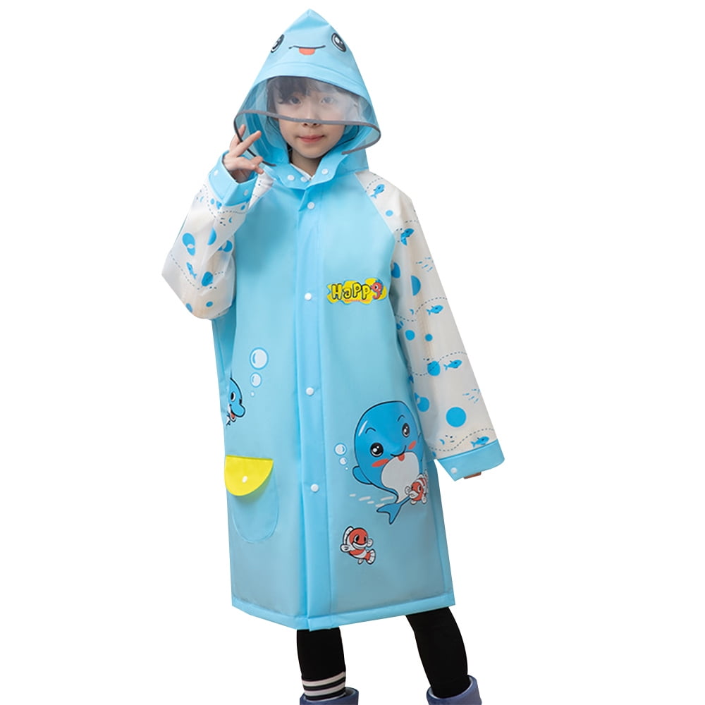 Blue children's raincoat EVA children's raincoat reflective strip ...