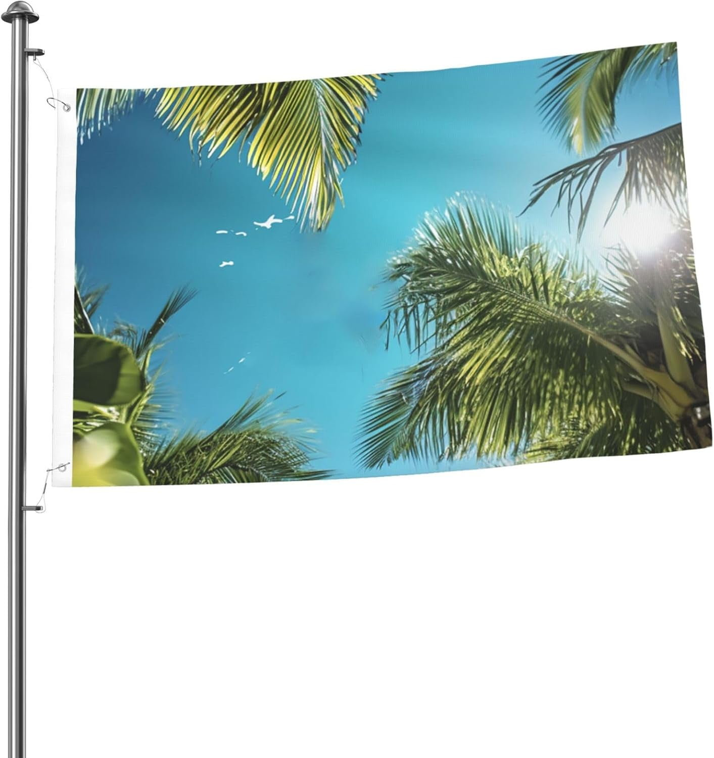 Blue cover with palm trees Garden Flags Holiday Banner with Brass ...