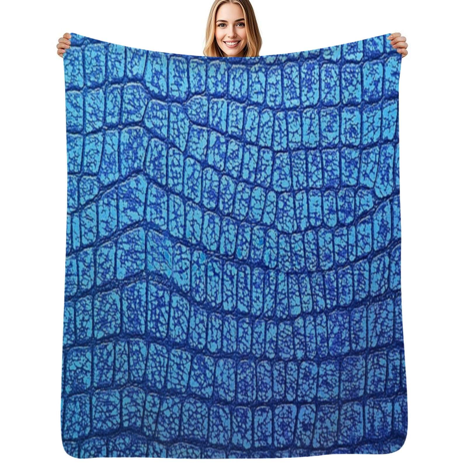 Blue crocodile pattern Flannel Blankets Soft Warm Throw Blanket Autumn ...
