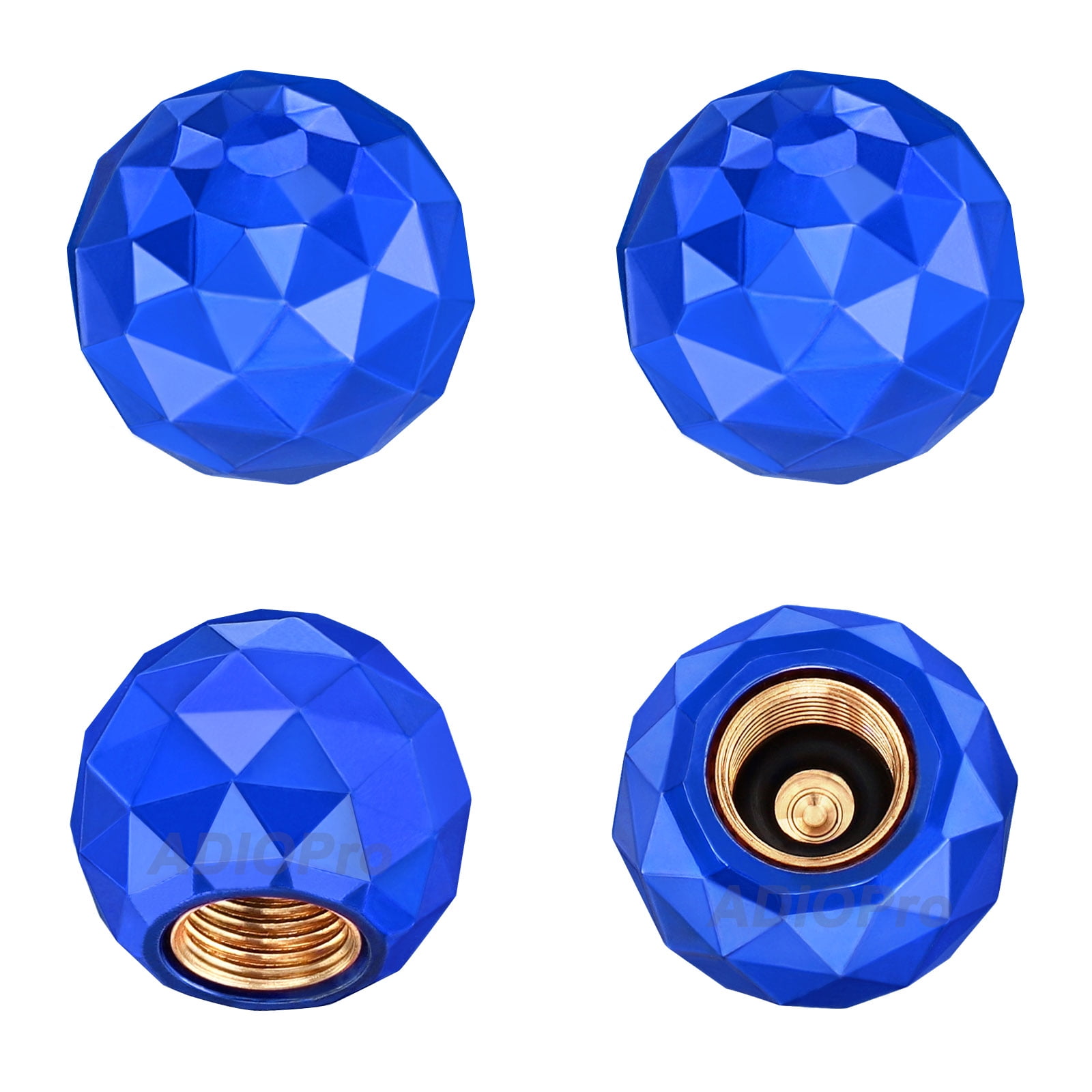 Blue crystal diamond valve stem caps shiny rhinestone valve dust cap ...
