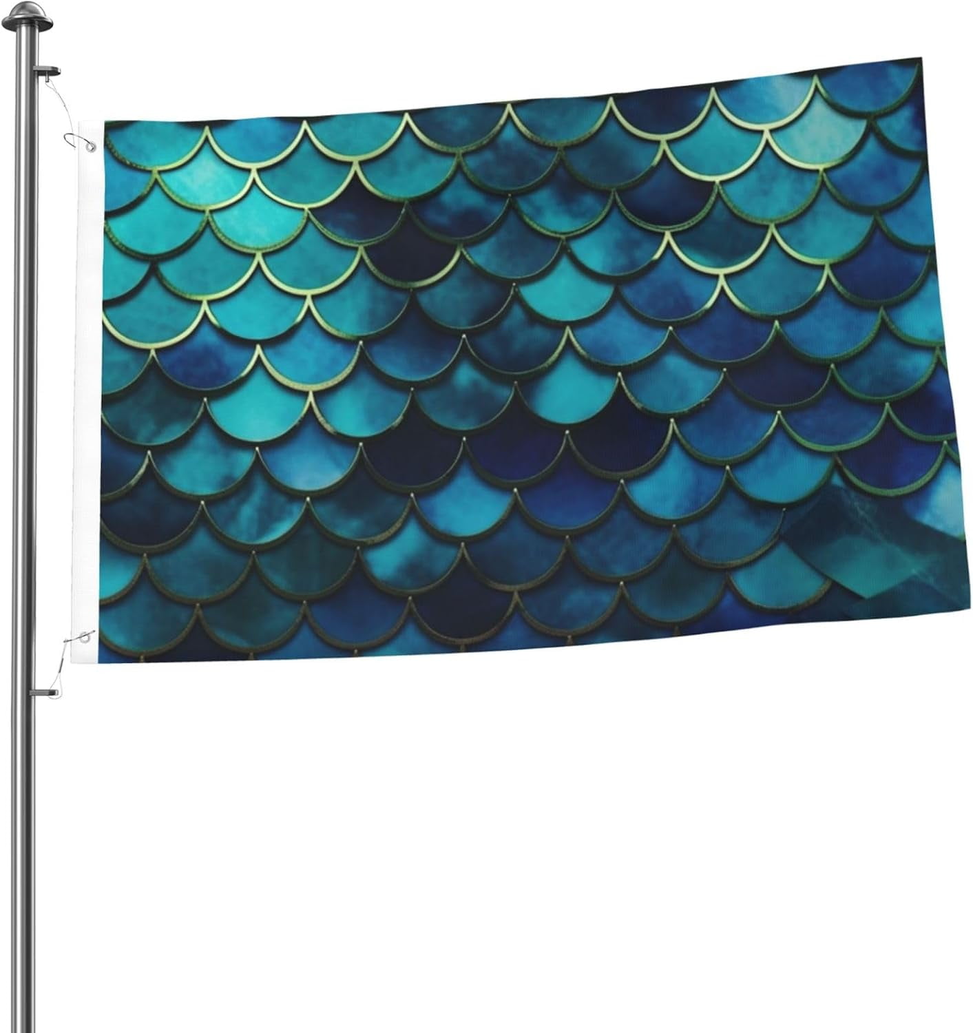 Blue fish scale pattern Garden Flags Holiday Banner with Brass Grommets ...