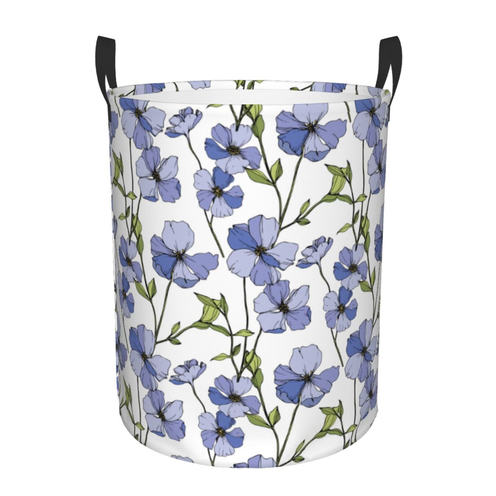 Blue flax flowers Laundry Basket, Laundry Hamper Waterproof Laundry Bag ...
