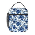 Blue floral pattern Lunch Bag, Insulated Lunch Bag, Portable Lunch Box ...