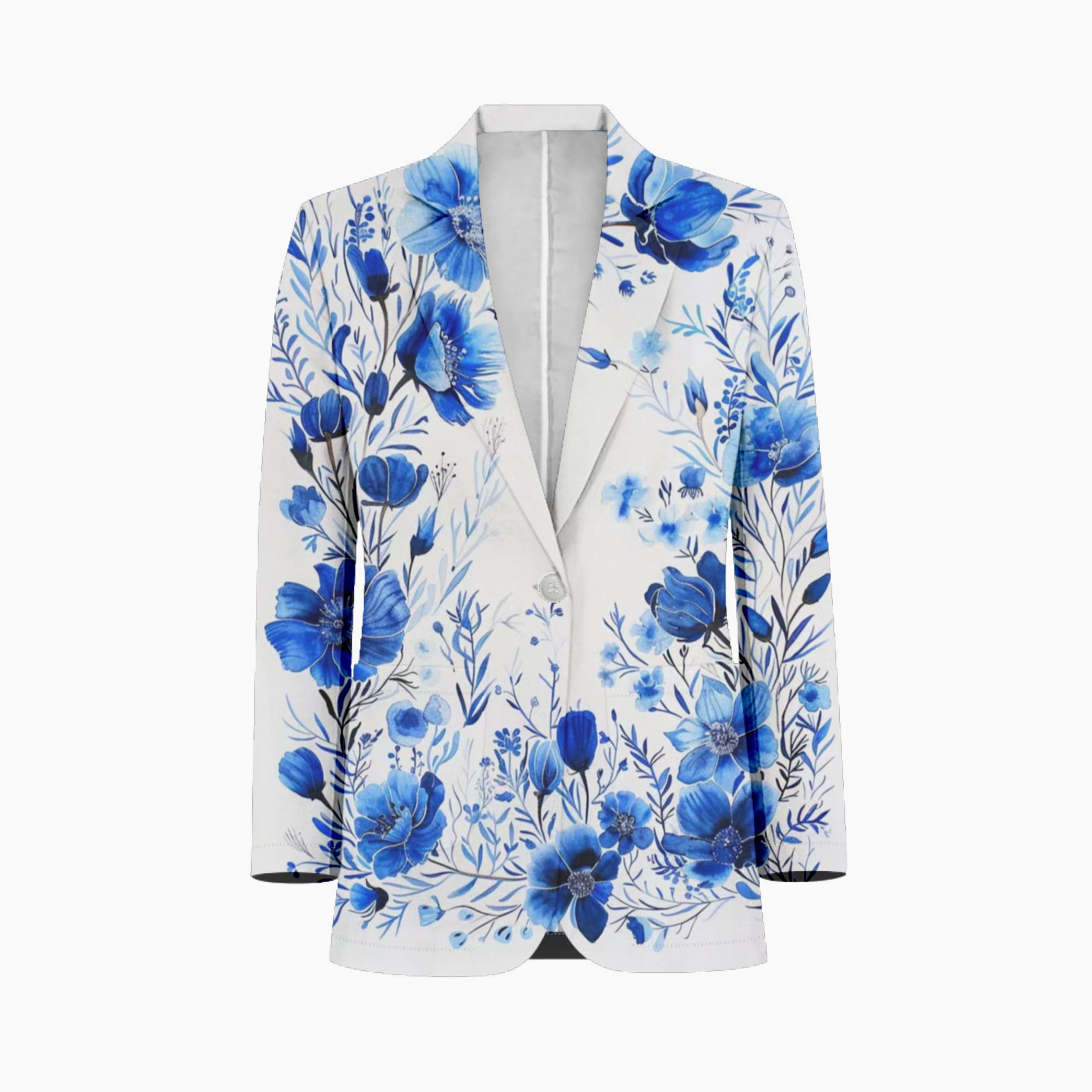 Blue flowerWatercolor (2) Mens Suits Shawl Collar Slim Fit Suit Mens ...