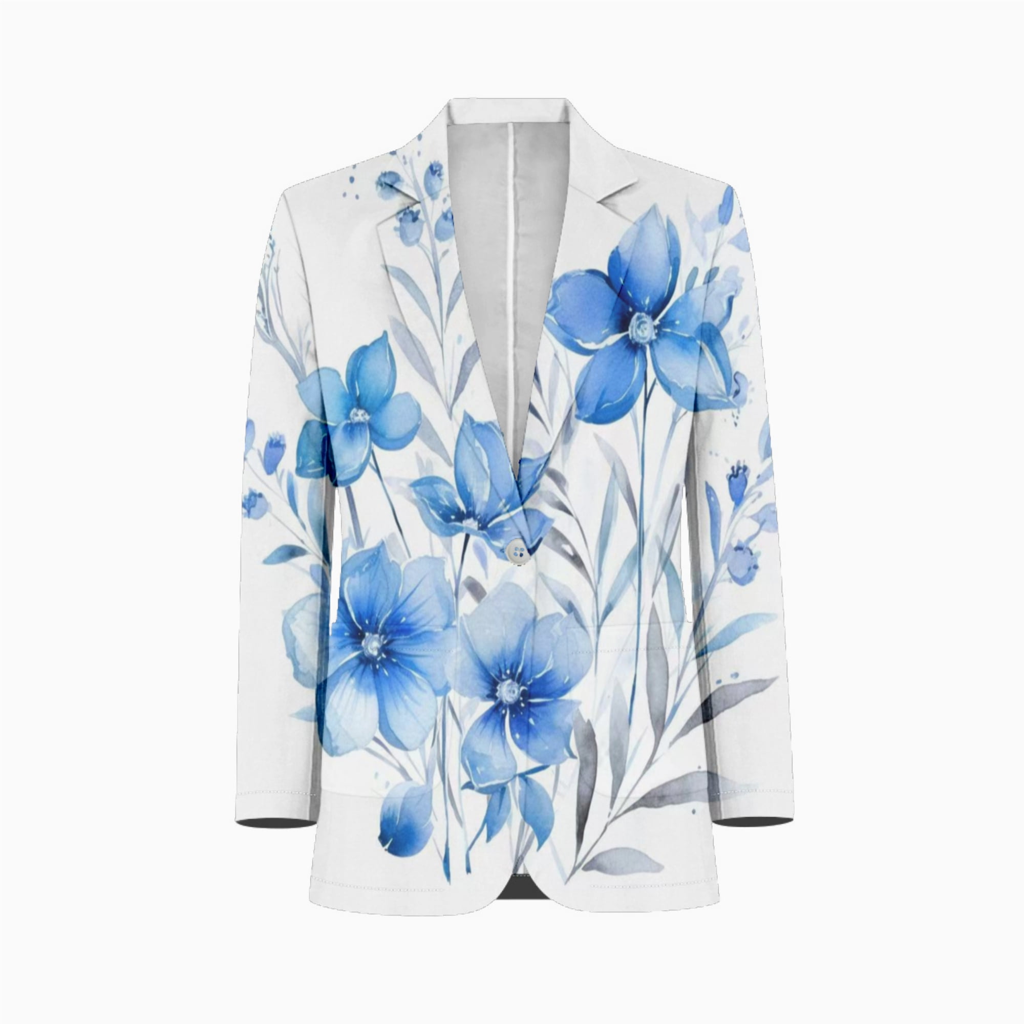 Blue flowerWatercolor (3) Mens Suits Shawl Collar Slim Fit Suit Mens ...