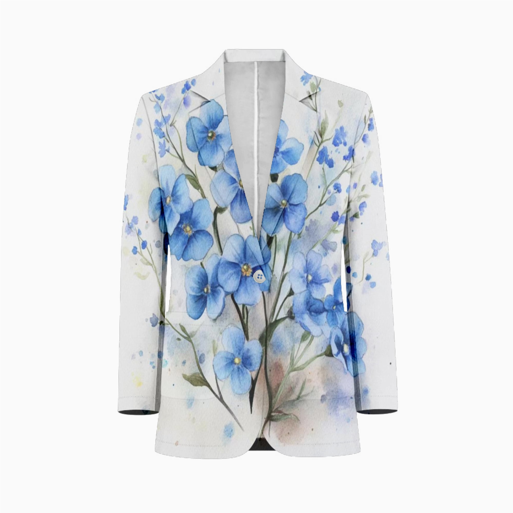 Blue flowerWatercolor (4) Men's Suit Blazer Casual Party Wear Slim Fit ...