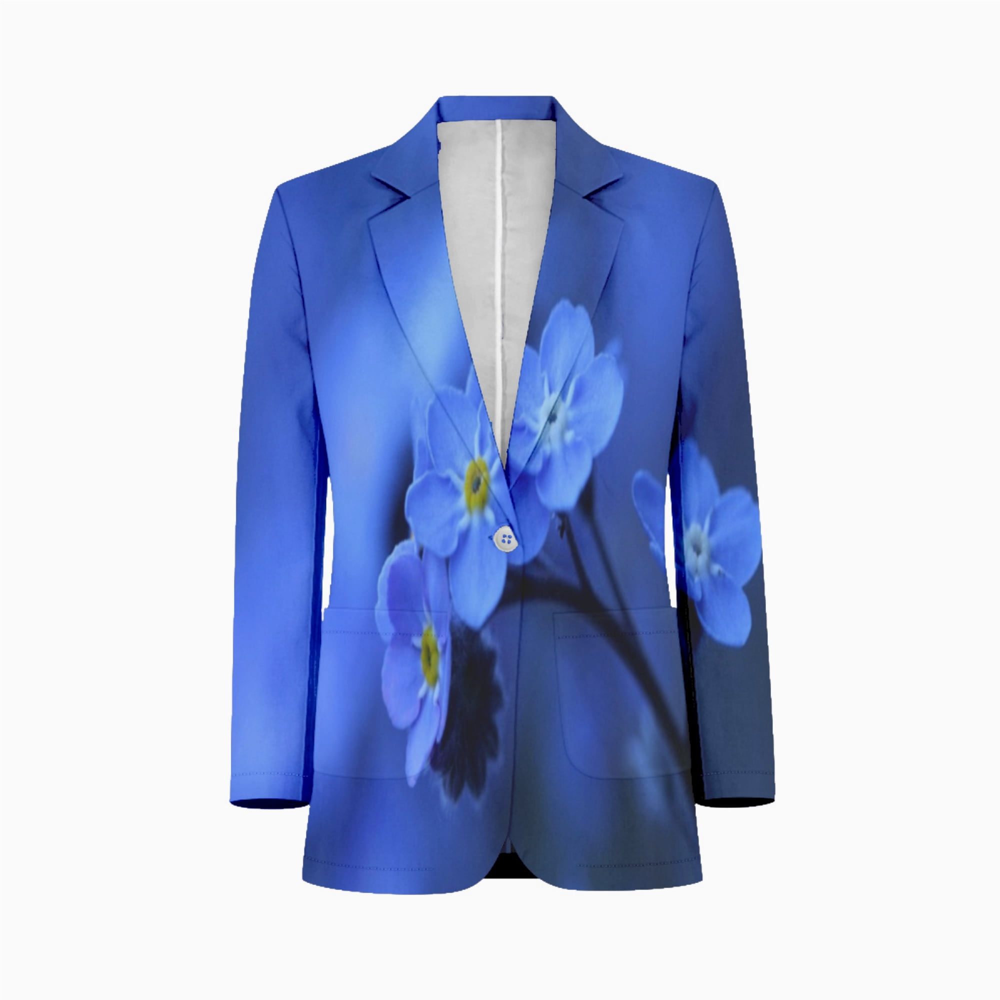 Blue flowers Mens Suits Shawl Collar Slim Fit Suit Mens Groom Jacket ...