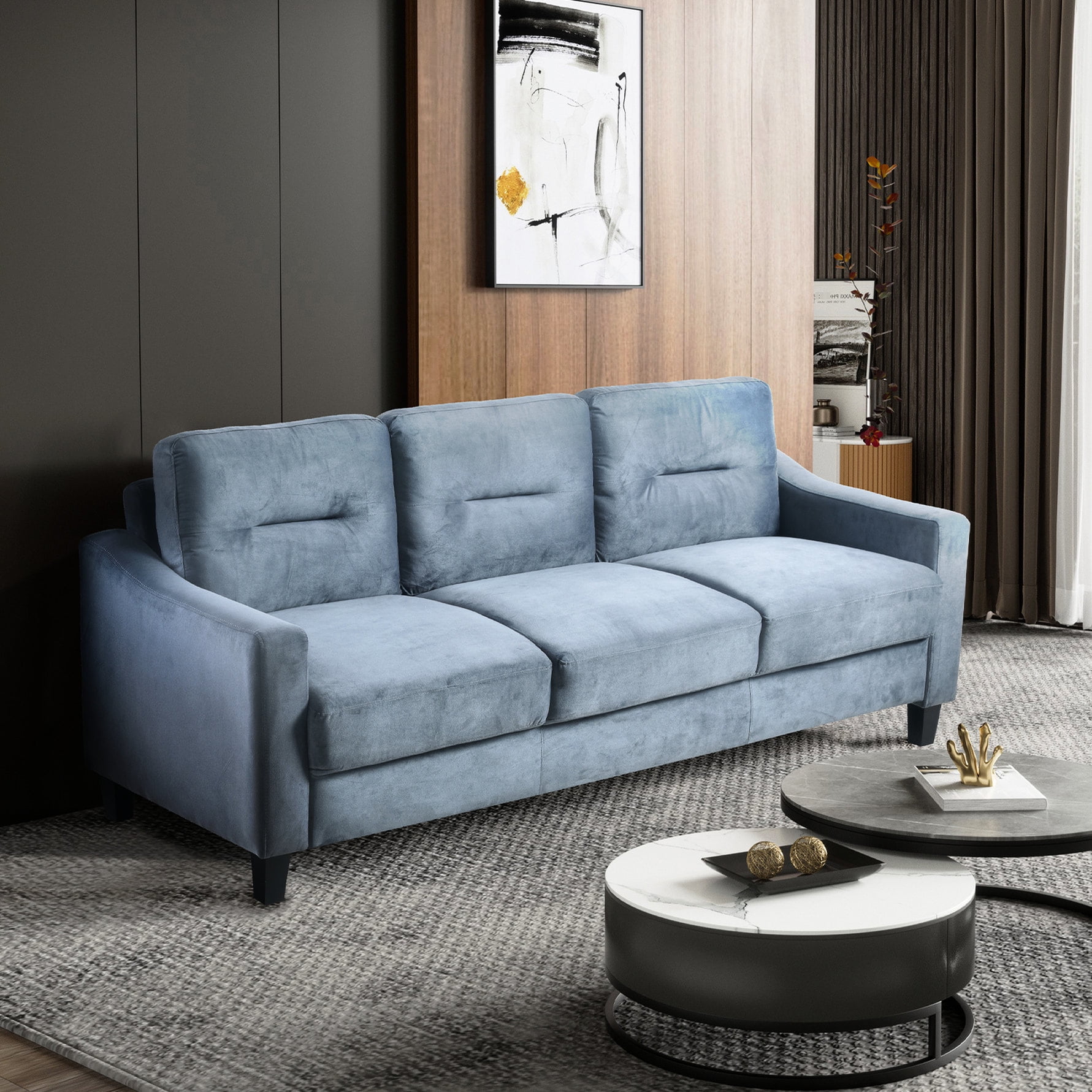 Blue grey sectional - Detachable and versatile - For different room ...