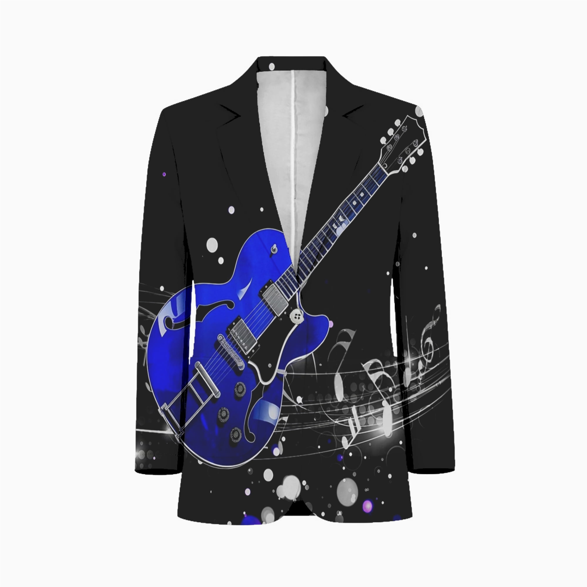 Blue guitar notes Customized Men's Suits full man Shawl Collar ...
