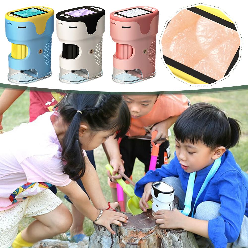 Blue handheld portable screen can take pictures and share microscope ...