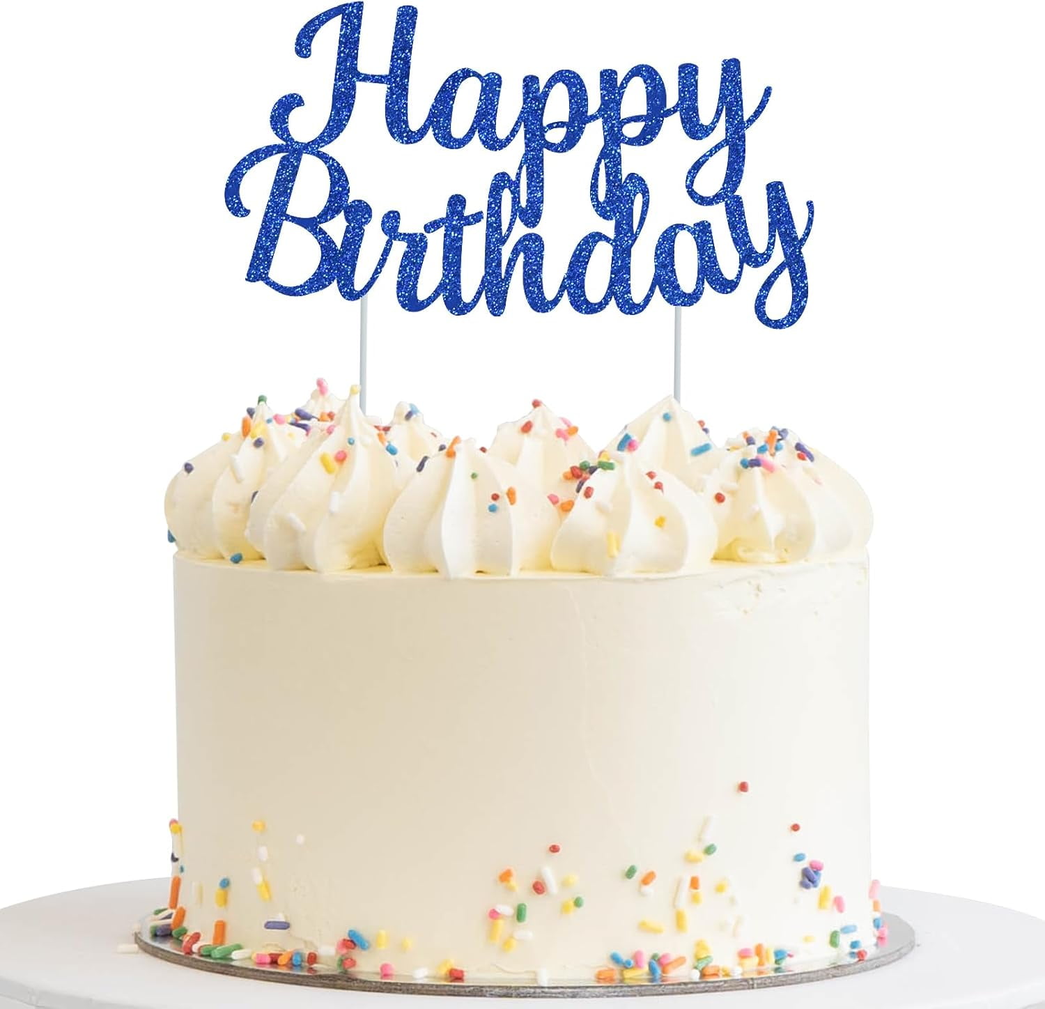 Blue happy birthday Cake Topper, Happy Birthday Cake Bunting Decor ...