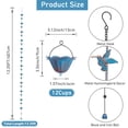 Blue hummingbird 12-cup 13.4ft Rain Chain with Copper Bell for Gutter ...