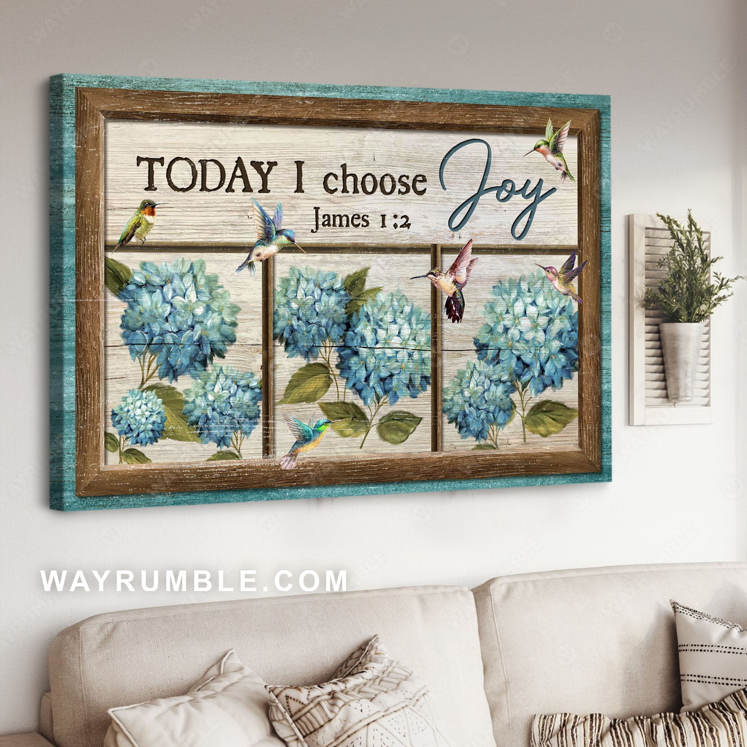 Blue hydrangea, Colorful hummingbirds, Today I choose joy - Jesus ...