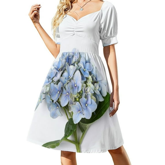 Blue hydrangea flowers Sleeveless Dress elegant dresses plus sizes ...