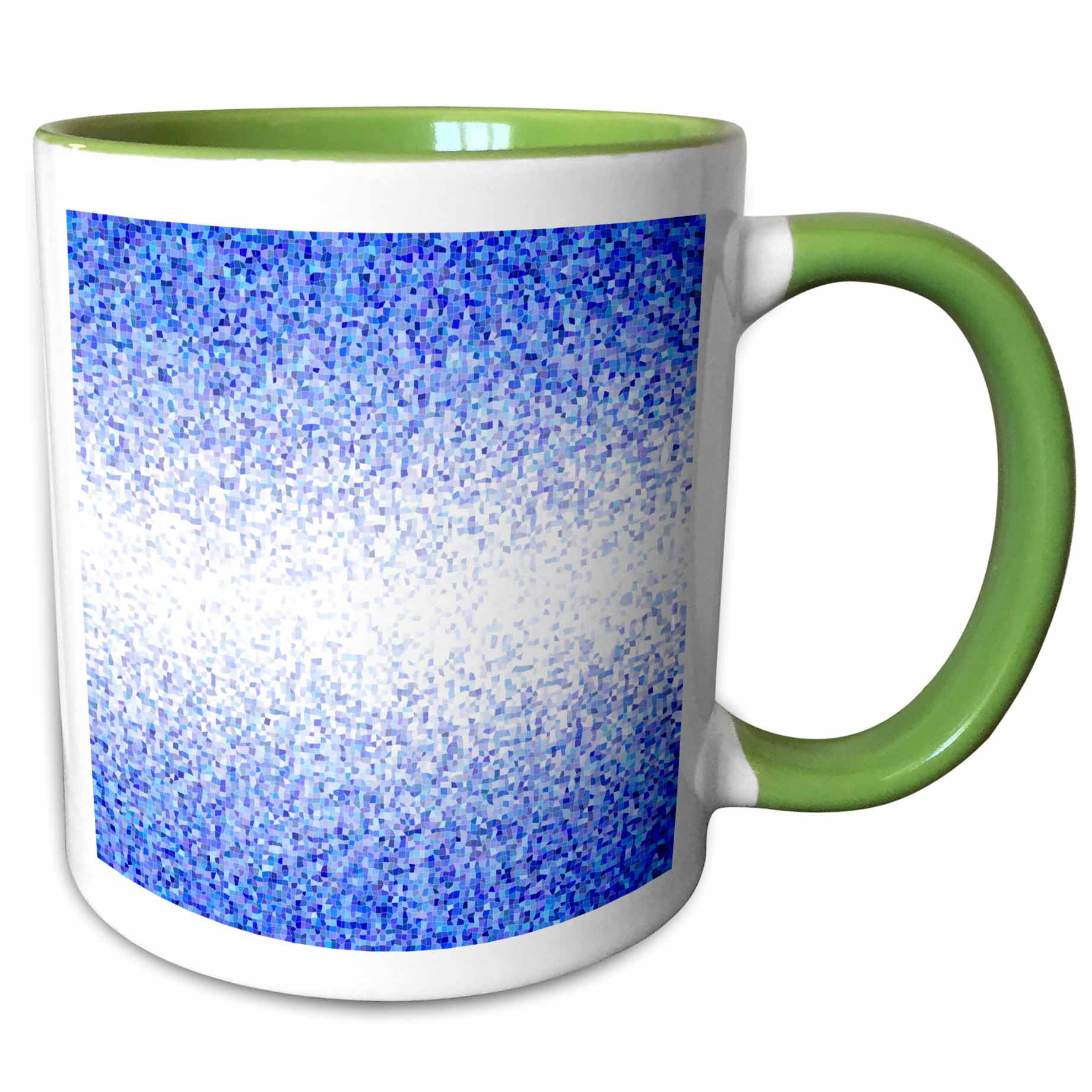 Blue irregular rectangle mosaic border 11oz Two-Tone Green Mug mug ...