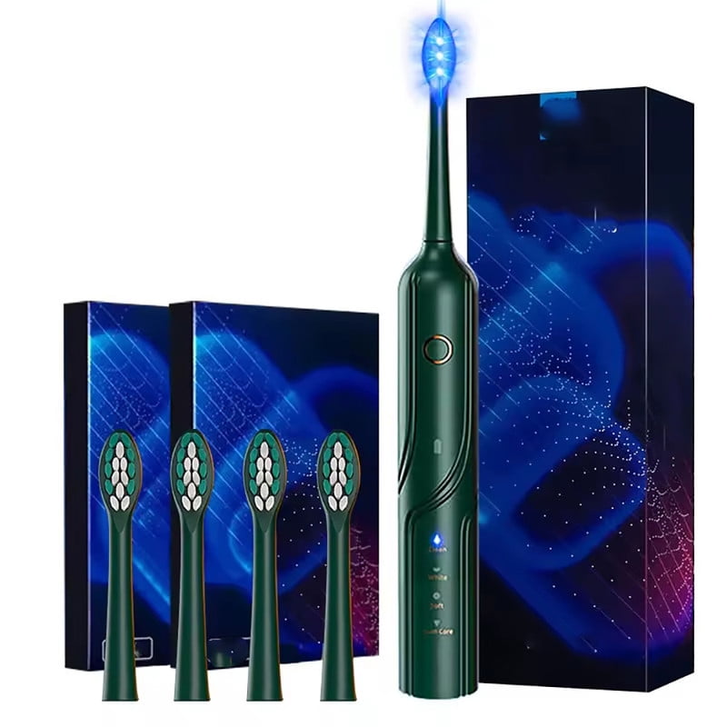 Blue light electric toothbrush, antibacterial soft bristles, wireless ...