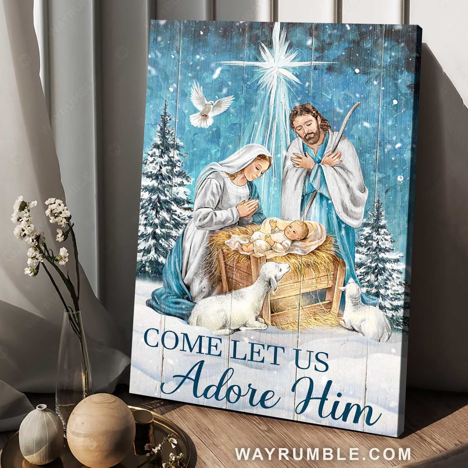 Blue night, Beautiful Maria, Jesus was born, Come let us adore him ...