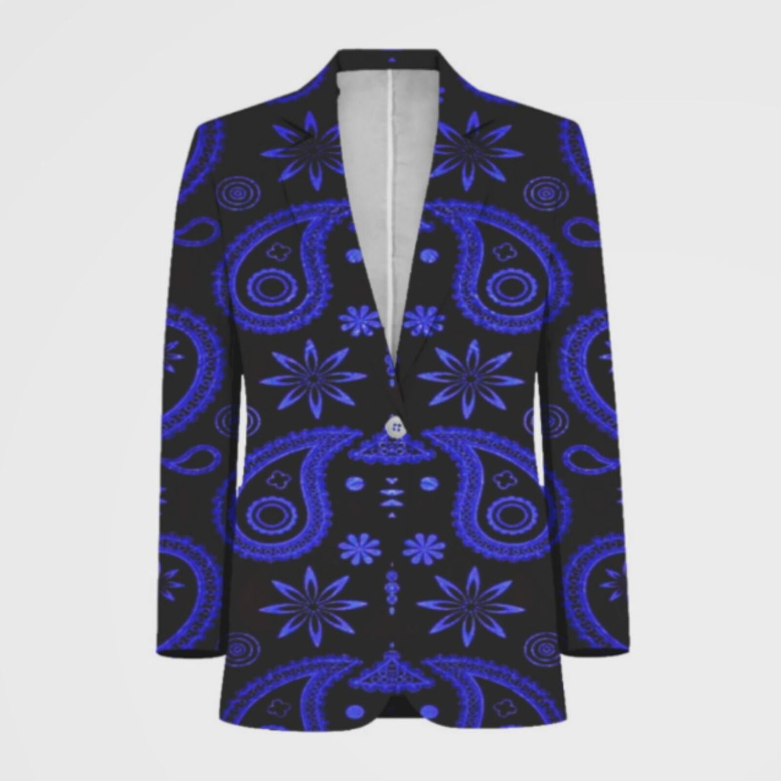 Blue paisley bandana pattern-01 Men Blazers Slim Clothing Summer Jacket ...