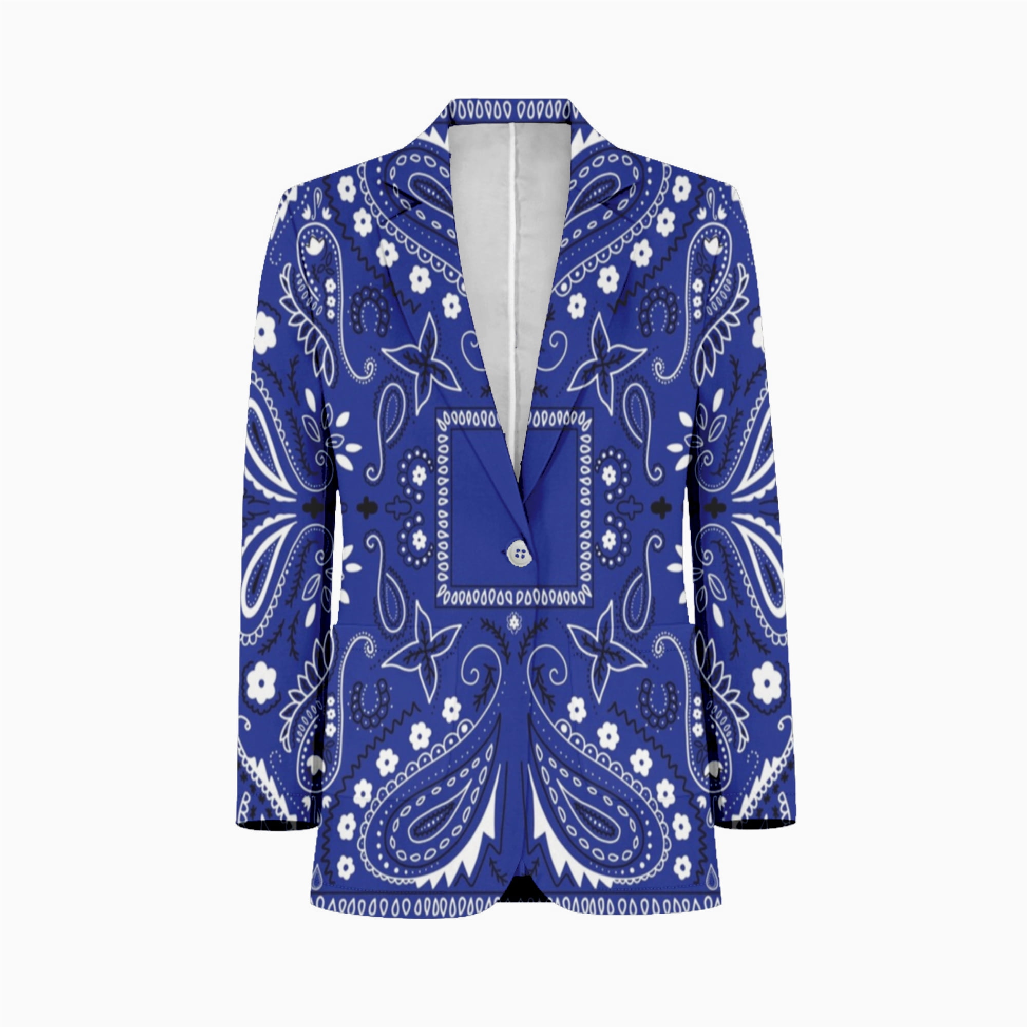 Blue paisley bandana pattern 1 Men Blazers Slim Clothing Summer Jacket ...