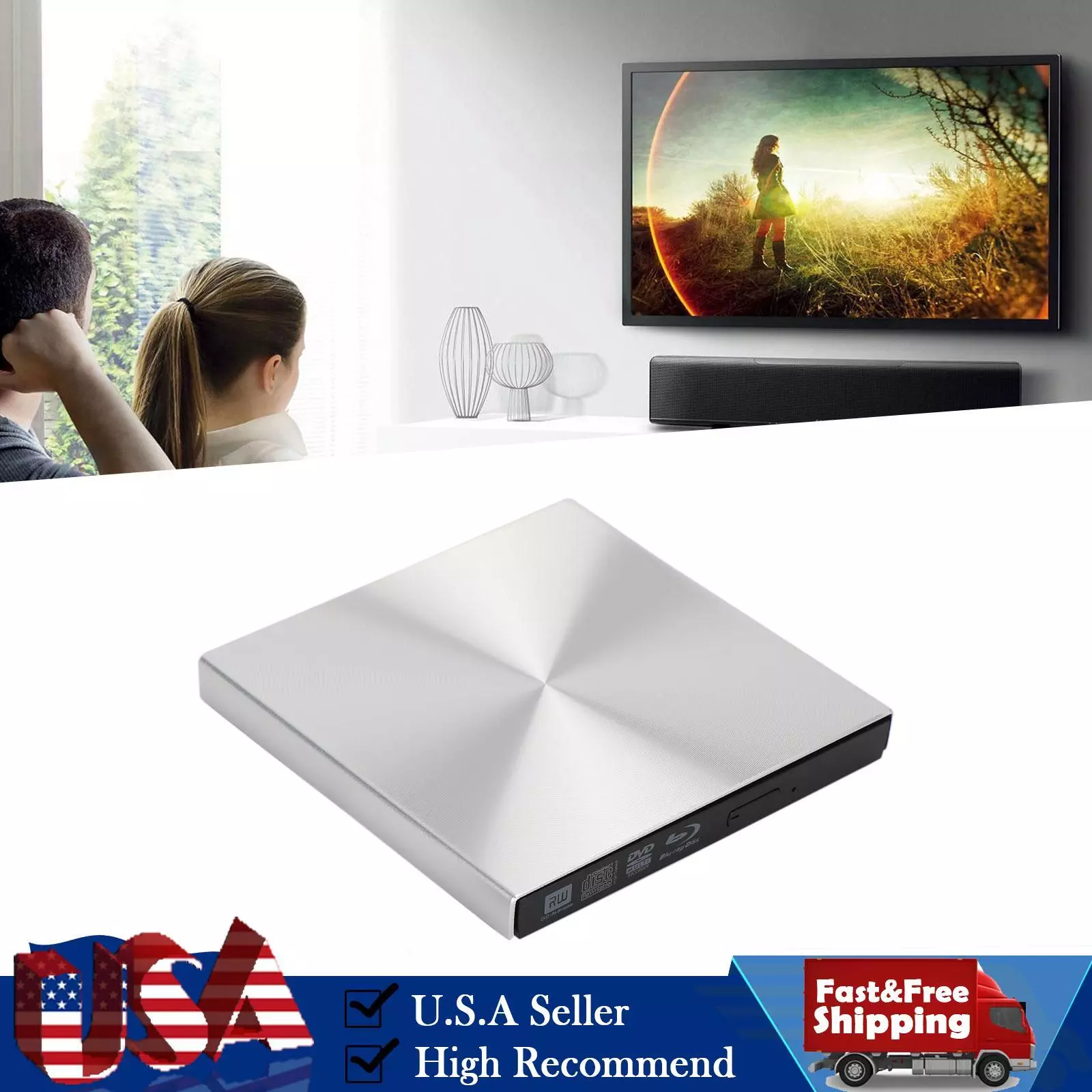 Blue ray Drive USB 3.0 and Type-C DVD Burner Portable BD Combo Player ...