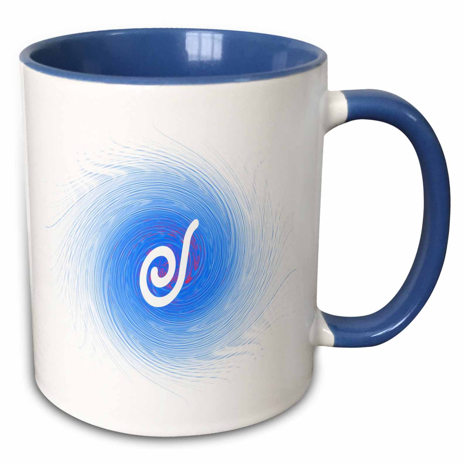 Blue, red spiral clouds of a hurricane storm. Ideally slim letter I ...