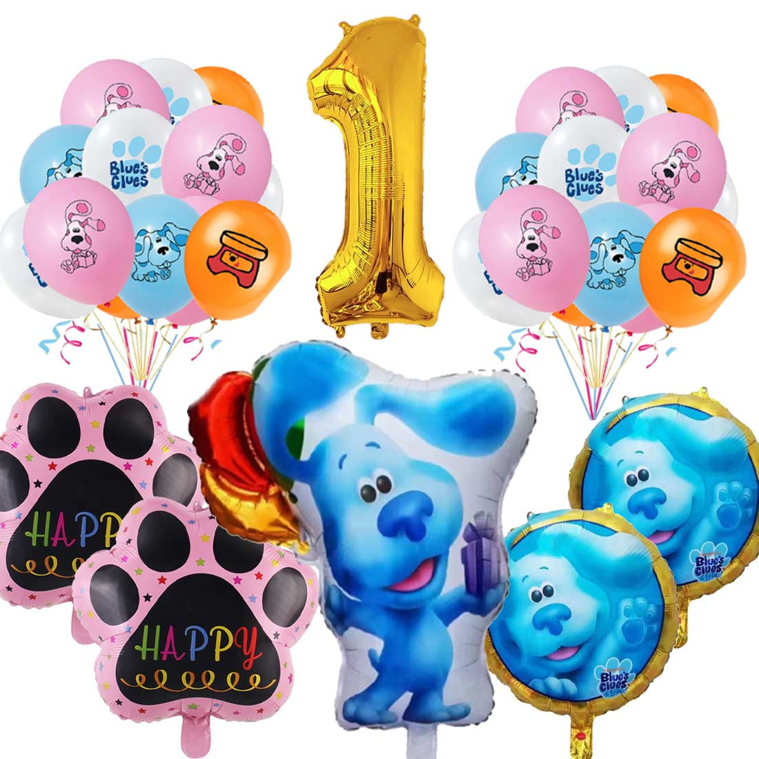 Blue's Clues Balloons Party Supplies 1st Big Number Decorations Decor ...