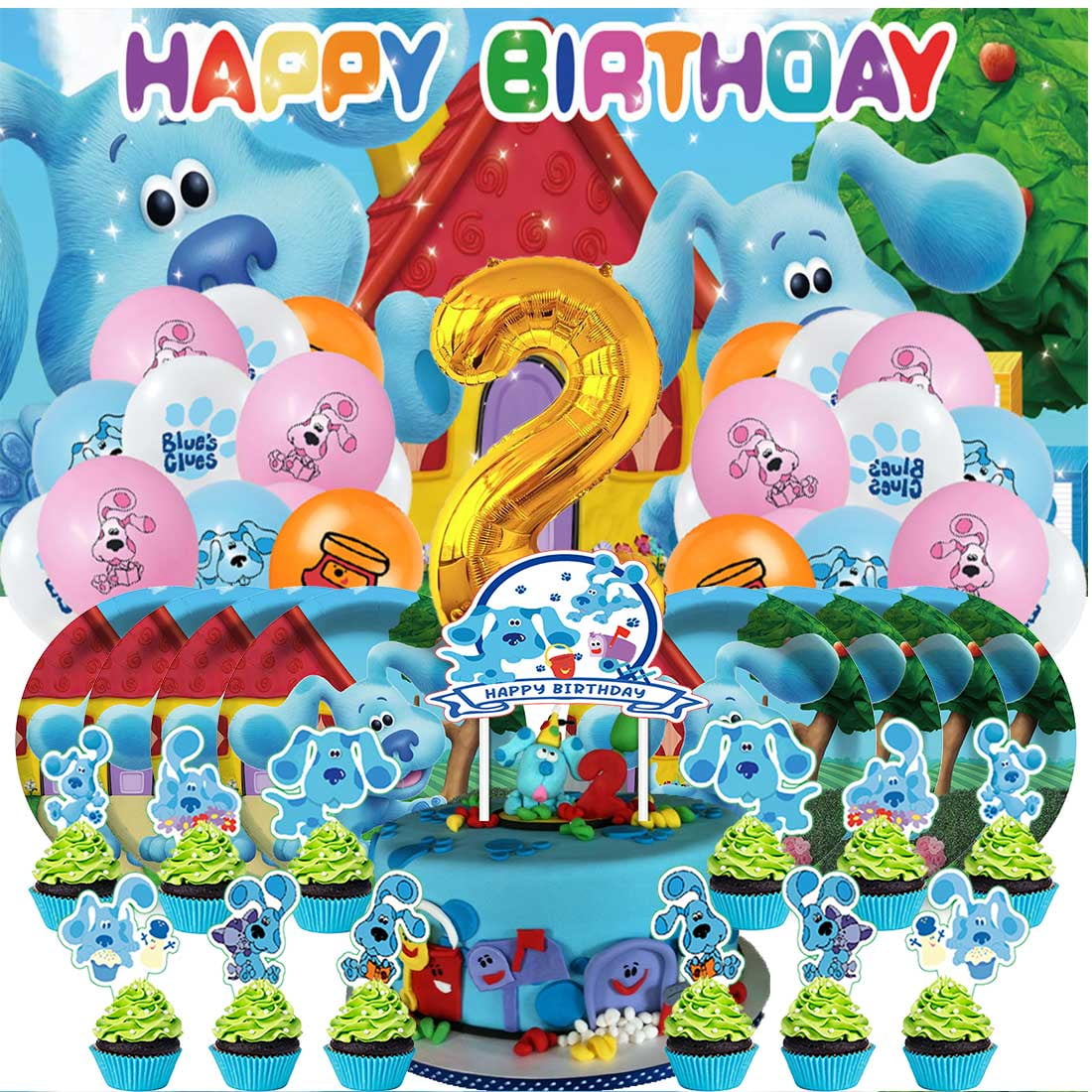 Blue's Clues Balloons Party Supplies 2nd Decor Tableware Birthday Cake ...