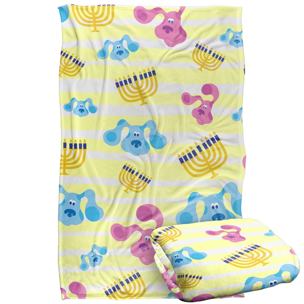 Blue's Clues Blanket, 36'x58' Blues Hanukka Pattern Silky Touch Super ...