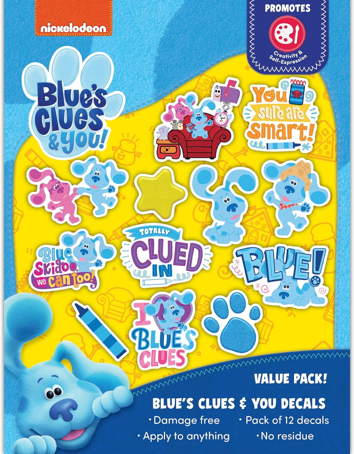 Blue's Clues Decals - Set of 12 Blues Clues Vinyl Stickers for Water ...