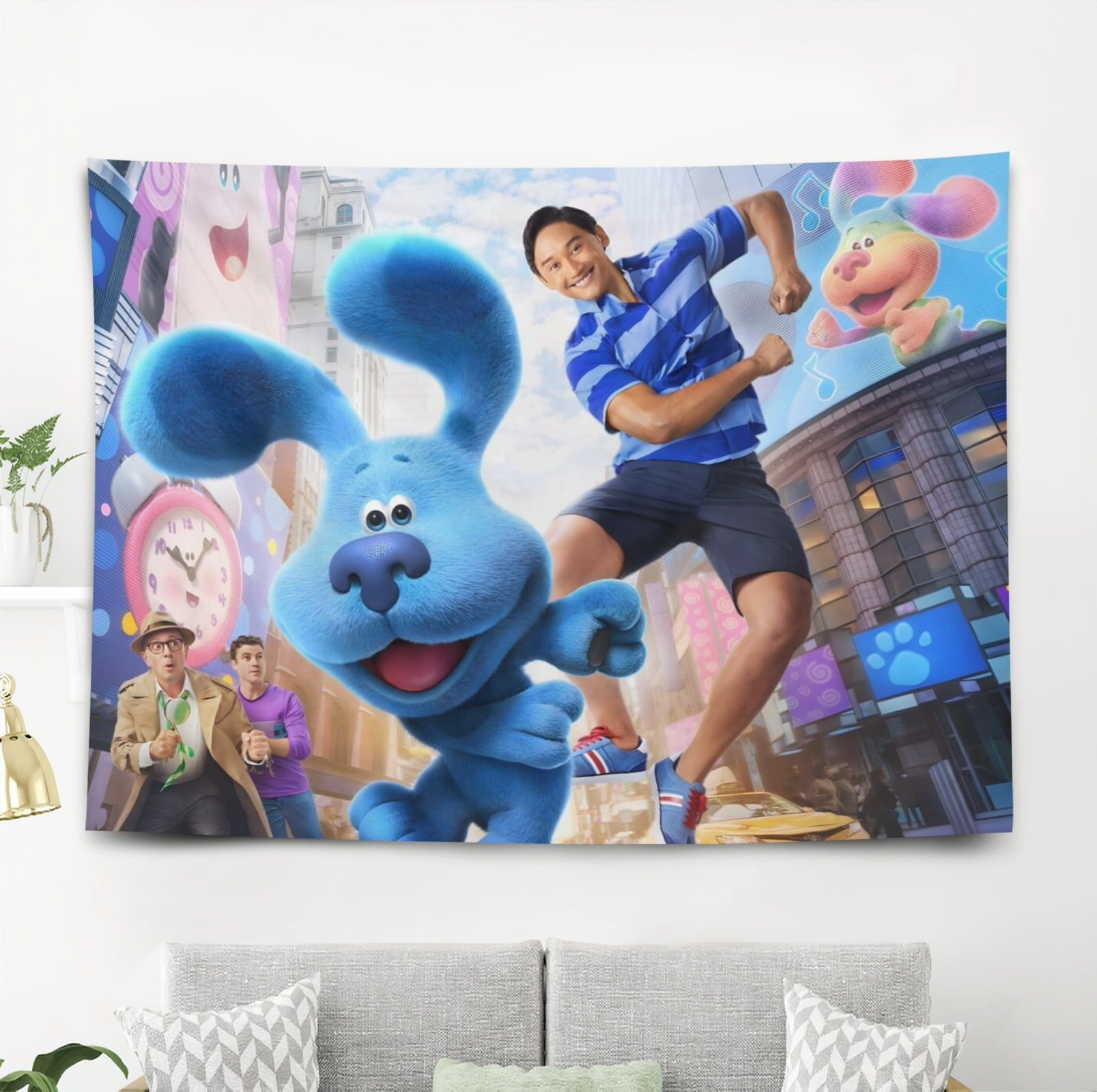 Blue's Clues-Theme Anti-pilling Tapestry Gift Wall Hanging Backdrop for Room Bedroom Girls Fans ...