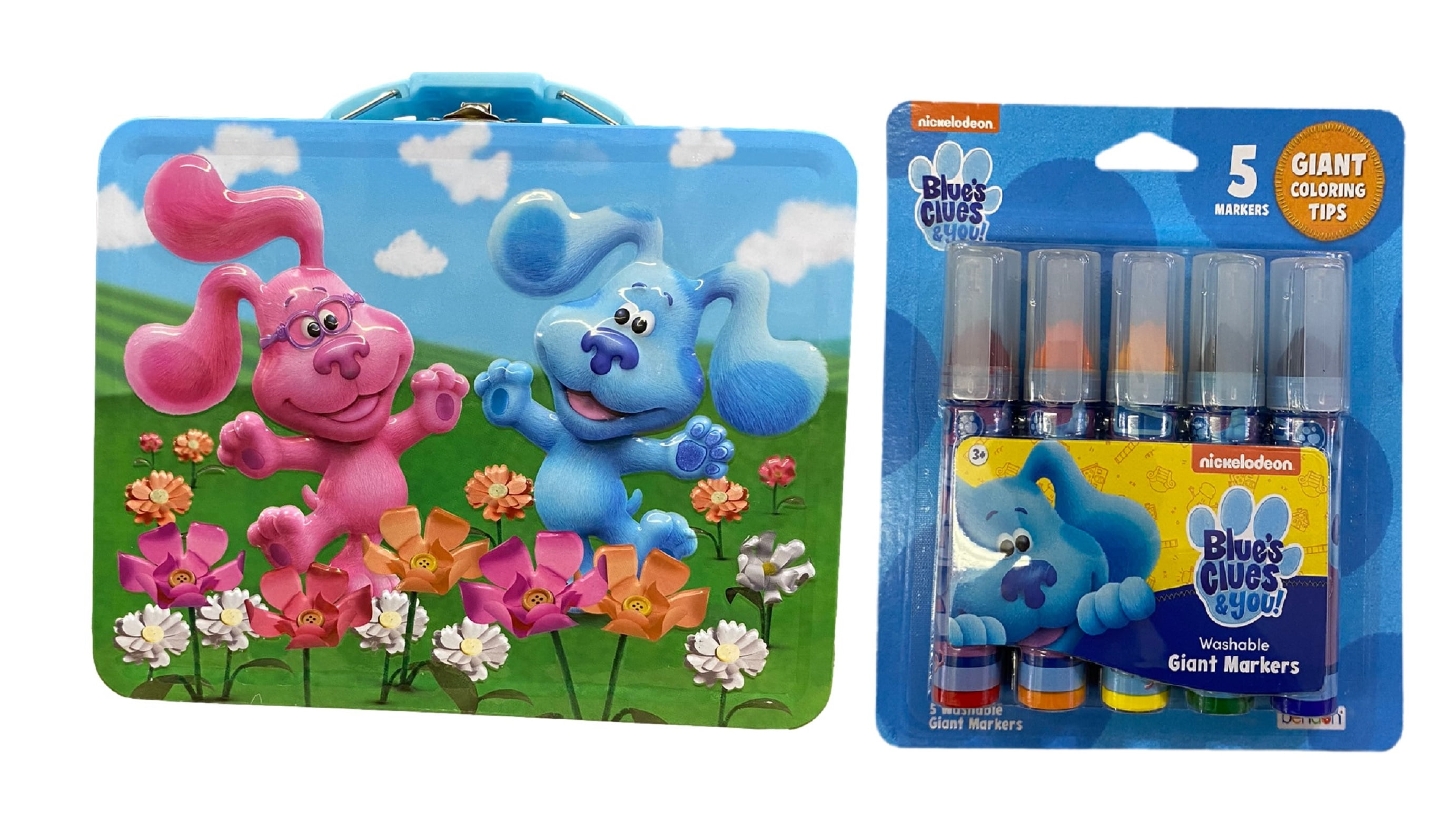 Blue's Clues Tin Stationery Box with Pack of 5 Washable Markers ...