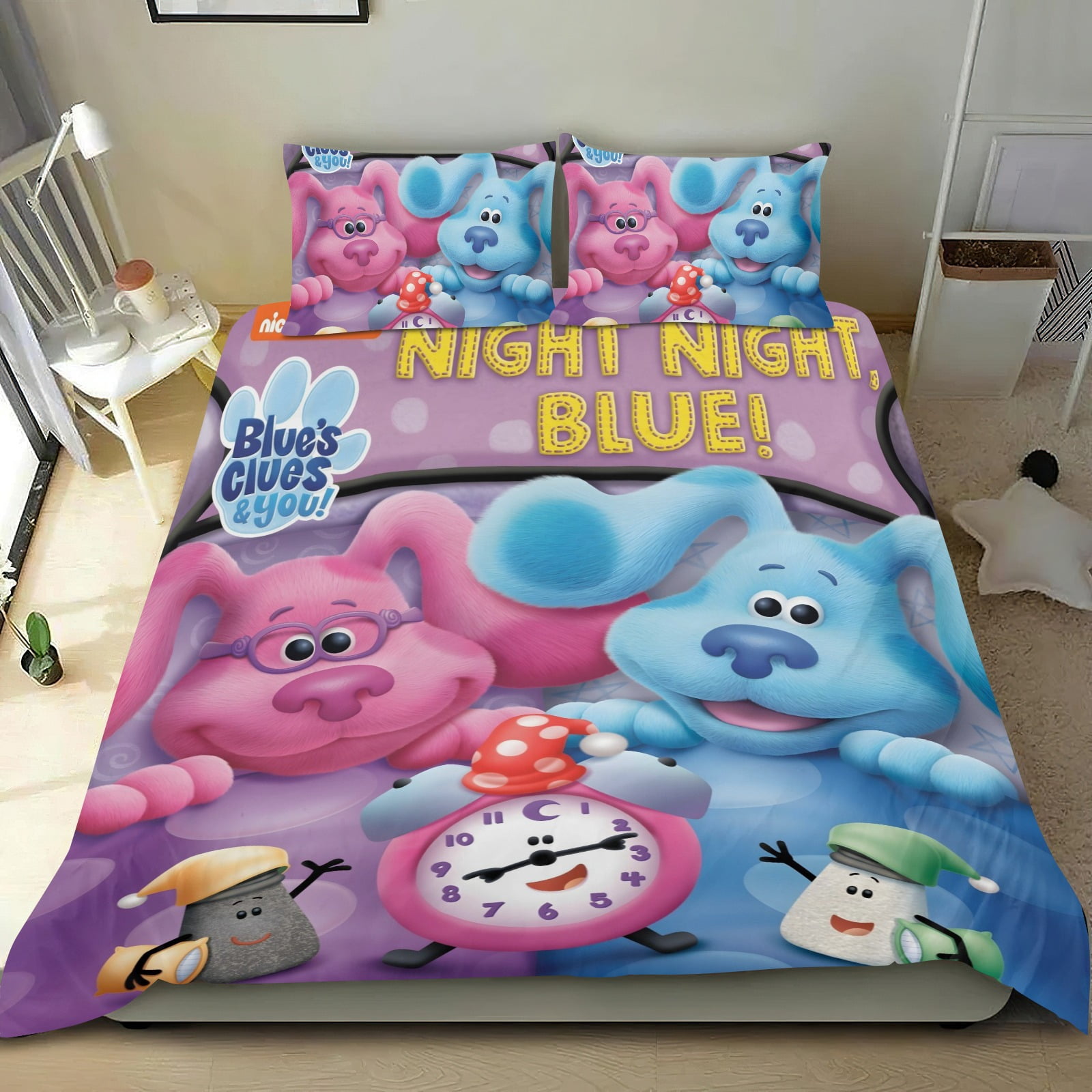 Blue's Clues-themed Bed Sheet Set Three Piece Set Comfortable And Skin ...