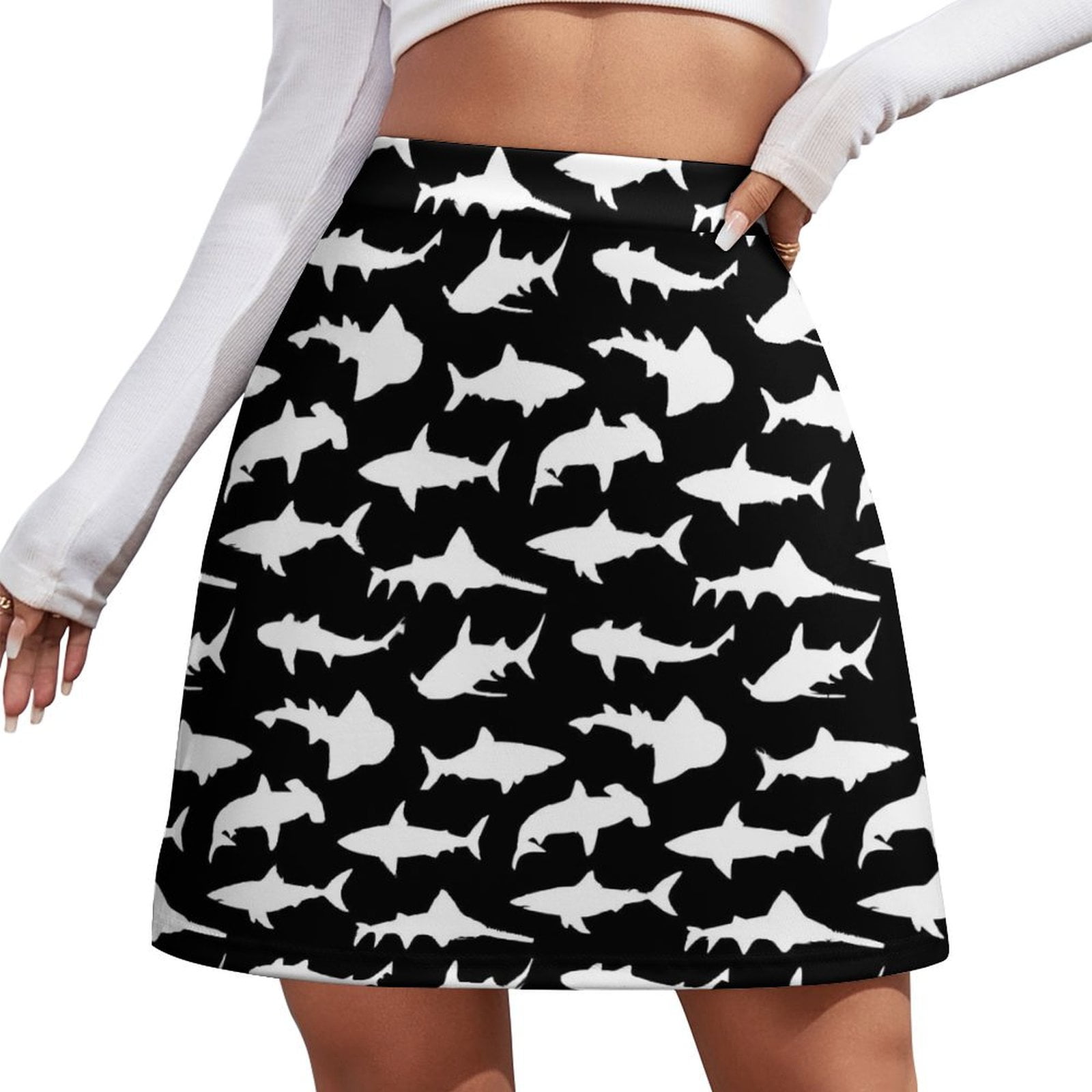Blue s Skirt Animal Print Streetwear Casual Skirts Woman Modern Mini ...