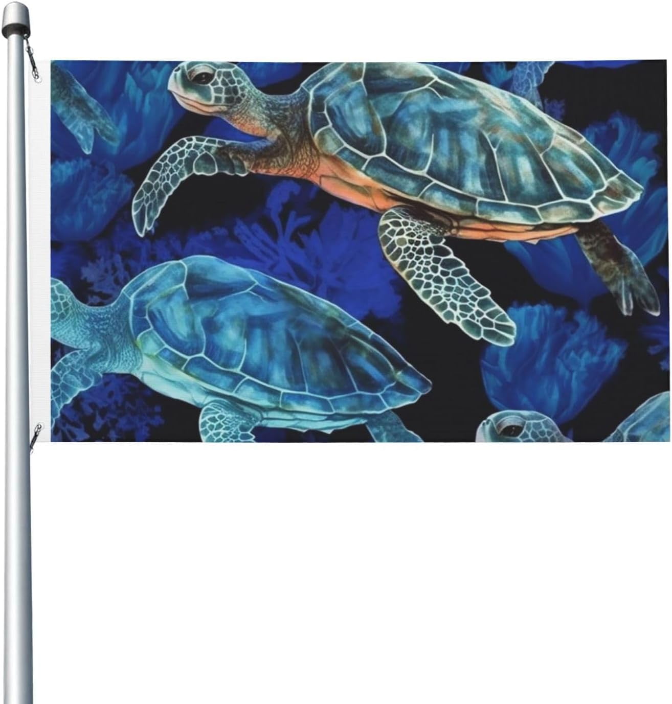 Blue sea turtle in ocean Garden Flag Welcome Flags for Outside Holiday ...