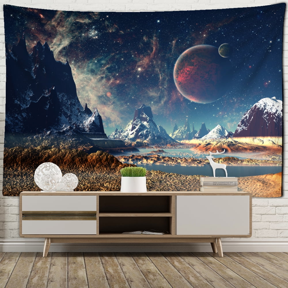 Blue starry sky stars cosmic space tapestry wall hanging large ...